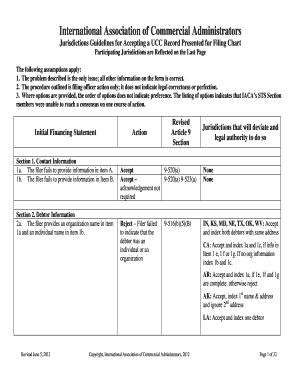 Fillable Online iaca Jurisdictions Guidelines for Accepting a UCC ...
