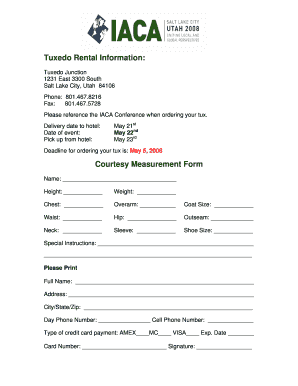 Tuxedo Rental Agreement Form - Fill Online, Printable, Fillable, Blank ...