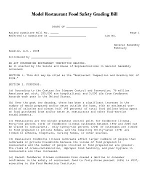 Fillable Online cspinet Model restaurant grading billdoc - cspinet Fax ...