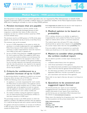 Fillable Online PSS Medical Report - Form 14 130.7 KB - State Super Fax ...