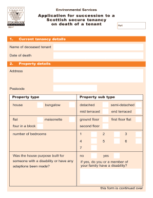 Fillable Online moray gov Succession Application Form - The Moray ...