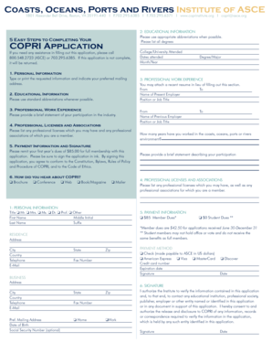 Fillable Online asce COPRI Application Coasts, Oceans, Ports and Rivers ...