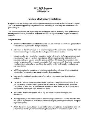 Fillable Online Session Moderator Guidelines Fax Email Print - pdfFiller