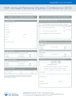 Fillable Online 13th Annual Personal Injuries - Queensland Law Society Fax Email Print - pdfFiller