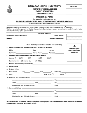 Fillable Online bhu ac Form290110doc Form290110doc - bhu ac Fax Email ...