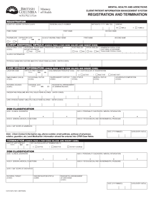 Fillable Online health gov bc 3579 Registration & Termination Fax Email ...