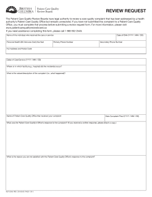 Fillable Online health gov bc Patient Care Quality Review Boards Review ...