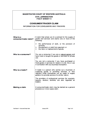 Fillable Online CONSUMER/TRADER CLAIM Fax Email Print - pdfFiller