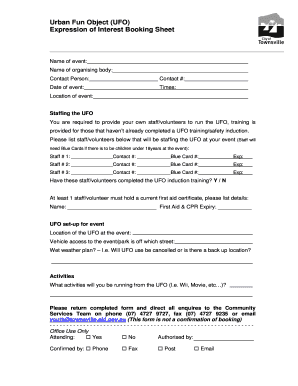 Fillable Online Urban Fun Object (UFO) Fax Email Print - pdfFiller