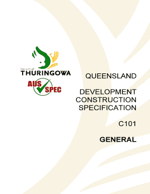 Fillable Online Queensland development construction specification c101 ...