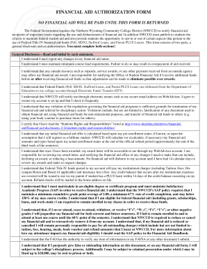 Fillable Online sheridan FINANCIAL AID AUTHORIZATION FORM - Sheridan ...