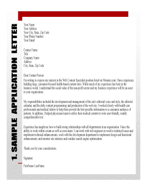 Fillable Online sandi 1. SAM PLE APPLICATION LETTER - sandi Fax Email ...