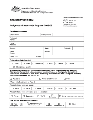 Fillable Online aboriginalhealth flinders edu Registration Form ...