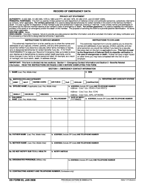 Dd Form 93 - Fill Online, Printable, Fillable, Blank | PDFfiller