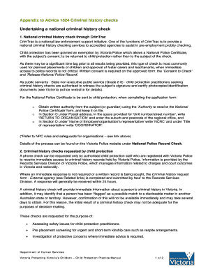 Fillable Online dhs vic gov National criminal history checks - Department of Human Services ...
