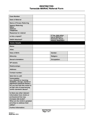 Fillable Online tameside gov Tameside MARAC Referral Form - tameside ...
