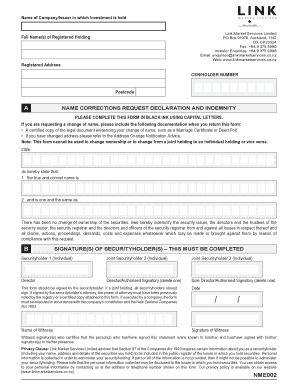 Fillable Online NME002 A B - Link Market Services Fax Email Print ...