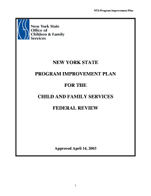 Fillable Online NYS Program Improvement Plan Fax Email Print - pdfFiller
