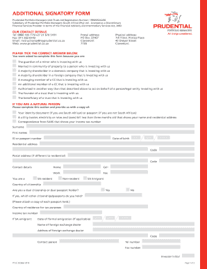 Fillable Online Download PDF / Additional Signatory Form - Prudential ...