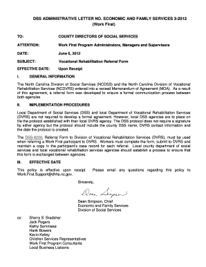 Fillable Online info dhhs state nc DSS ADMINISTRATIVE LETTER. Medical ...
