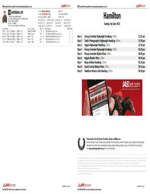 Fillable Online Hamilton FREE Form Guide - Sunday 2nd June 2013. FREE ...