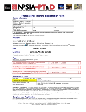Fillable Online www1 carleton Professional Training Registration Form ...