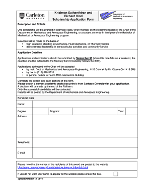 Fillable Online www1 carleton krishnan suthanthiran form Fax Email Print - pdfFiller