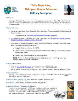 Fillable Online wdfw wa Washington Online Military Exemption Form ...