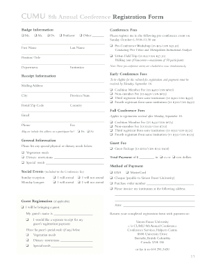 Fillable Online sfu Printable registration form(s) - Simon Fraser ...