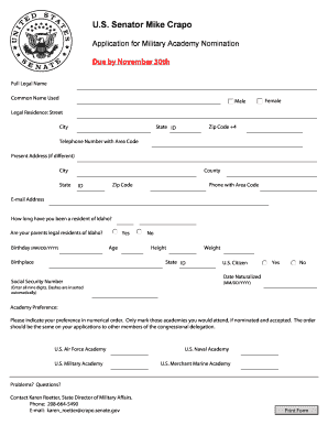 Fillable Online crapo senate 1. United States Senate - Senator Mike ...