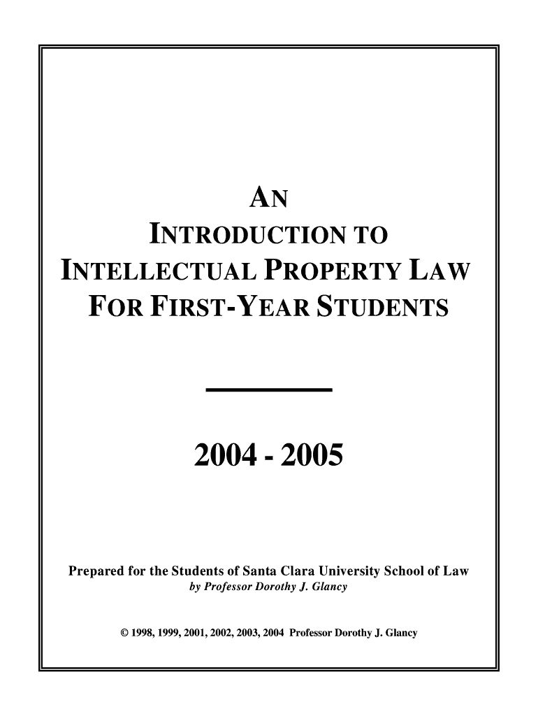INTRODUCTION TO INTELLECTUAL bb - Santa Clara Law - law scu: Fill out ...