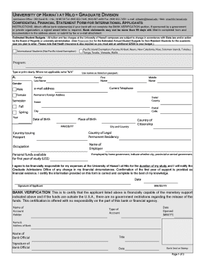 Fillable Online hilo hawaii International Graduate Student Supplement ...