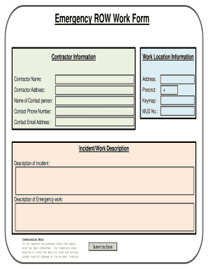 Fillable Online hcpid Emergency ROW Work Form Fax Email Print - pdfFiller