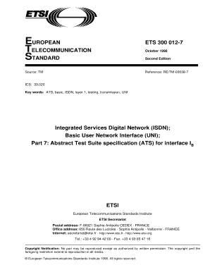 Fillable Online etsi ETS 300 012-07 - Edition 02 - Integrated Services Digital ... - ETSI Fax ...