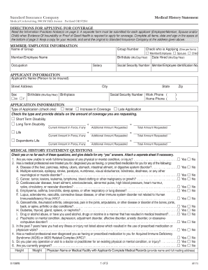 Fillable Online hr unc The Standard Medical Statement Form Fax Email ...
