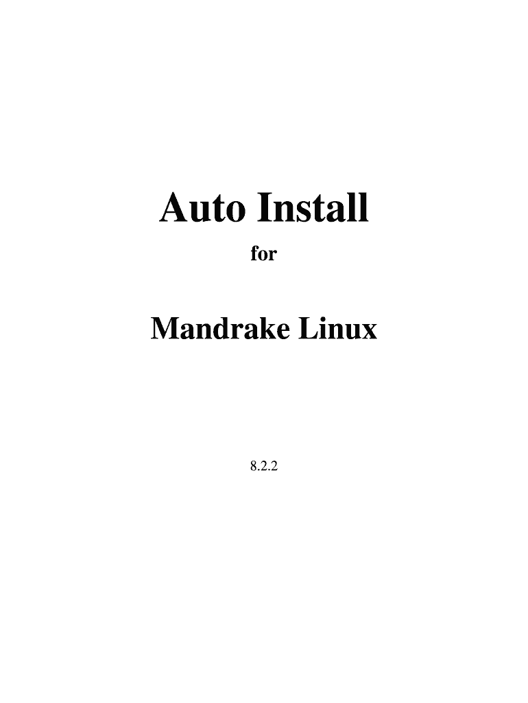 Fillable Online Mandrake Linux Auto Install Guide Fax Email Print - pdfFiller