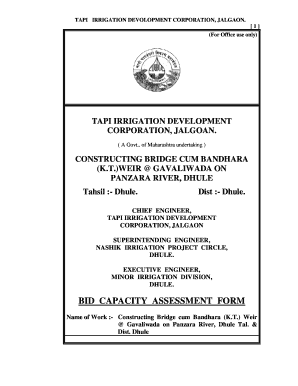 Fillable Online BID CAPACITY ASSESSMENT FORM - the e-Tendering System ...