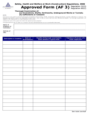 Fillable Online wexford Approved Form (AF 3) Regulation 52(3) - FRS ...