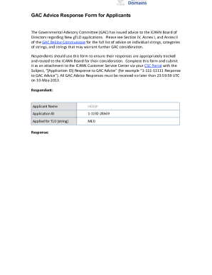 Fillable Online GAC Advice Response Form for Applicants - newgtlds ...