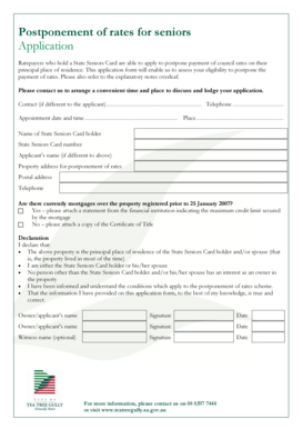 Fillable Online teatreegully sa gov Postponement form - City of Tea ...