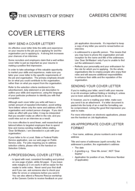 Fillable Online sydney edu Cover Letters (PDF 125KB) - The University ...