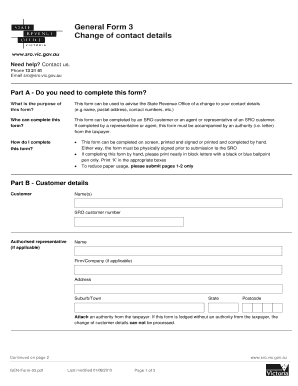 Fillable Online sro vic gov SRO General form 3 - State Revenue Office ...