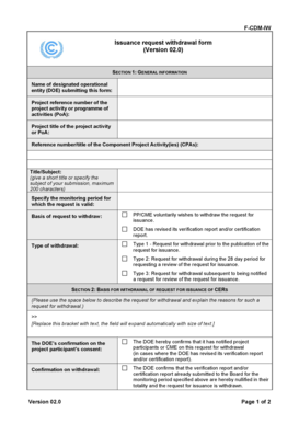 Fillable Online cdm unfccc F-CDM-IW: Issuance request withdrawal form ...