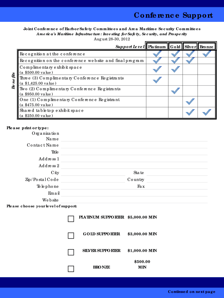 Fillable Online Joint Conference of Harbor Safety Committees and Area ...