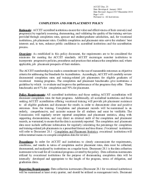Fillable Online completion and placement policy - Educational Approval ...