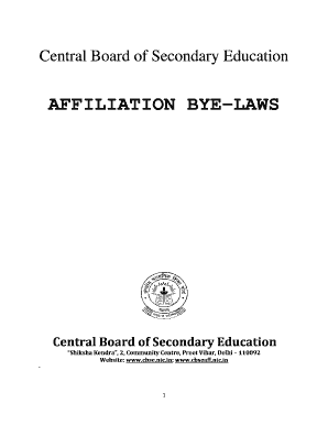 Fillable Online cbse nic AFFILIATION BYE-LAWS - Central Board of ...