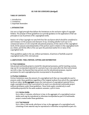 Fillable Online SIL FAIR USE GUIDELINES (abridged) Fax Email Print ...