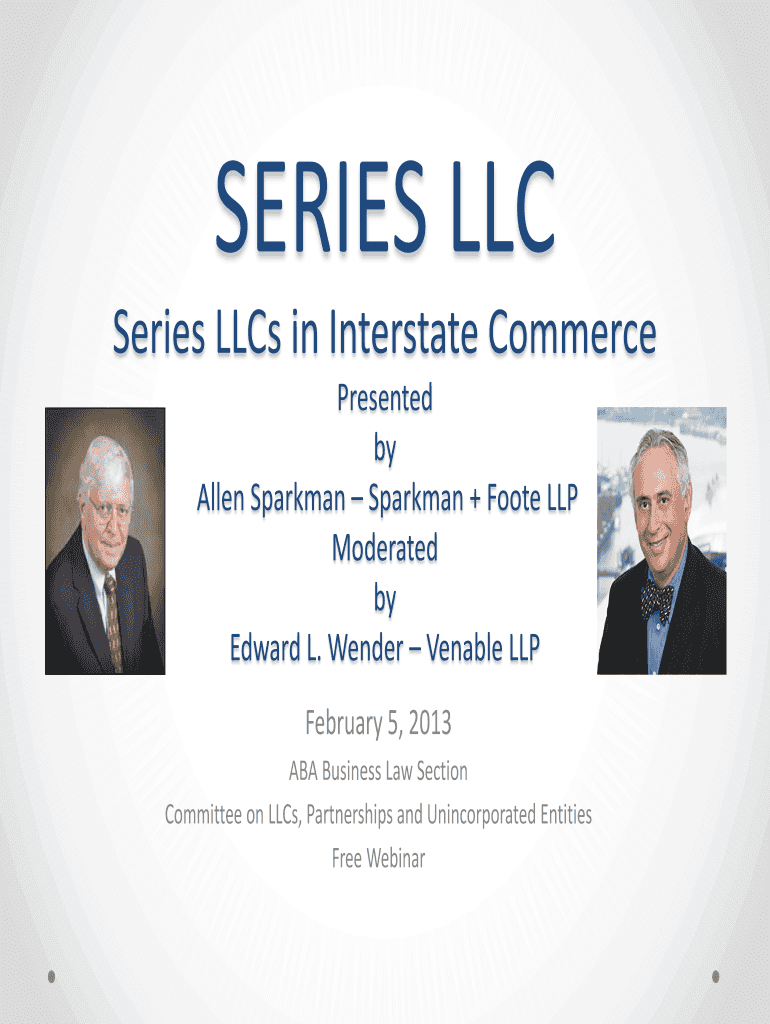 Fillable Online Series LLCs in Interstate Commerce Fax Email Print ...