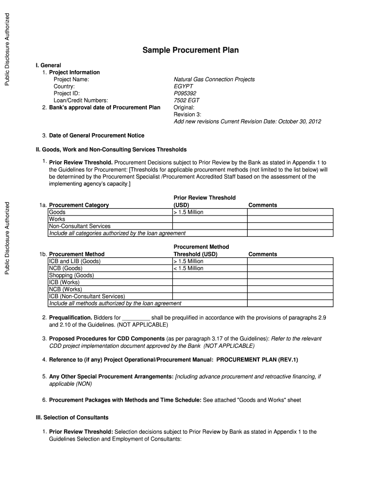 Fillable Online Sample Procurement Plan Fax Email Print - pdfFiller