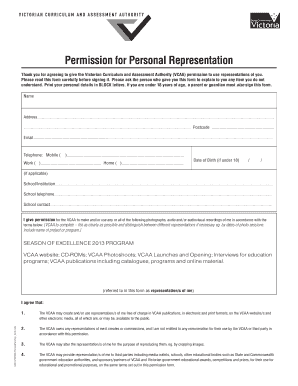 Fillable Online Authorisation Form - Agreement for Personal ...